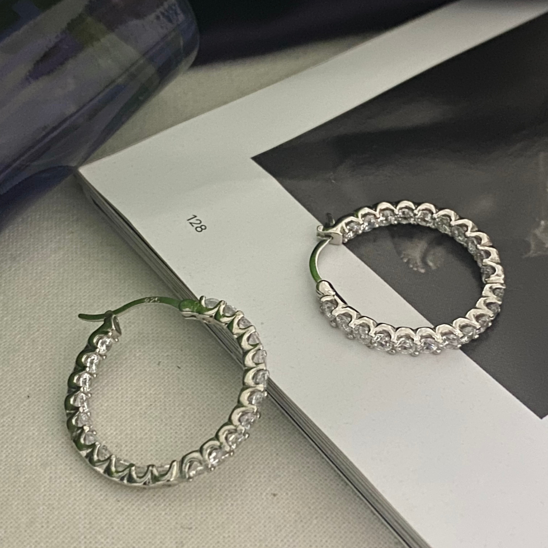 Orbit Silver 925 Hoop Earings