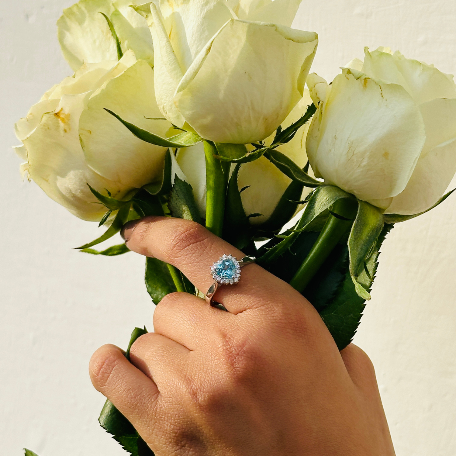 Ross 925 Silver Blue Topaz Heart Ring