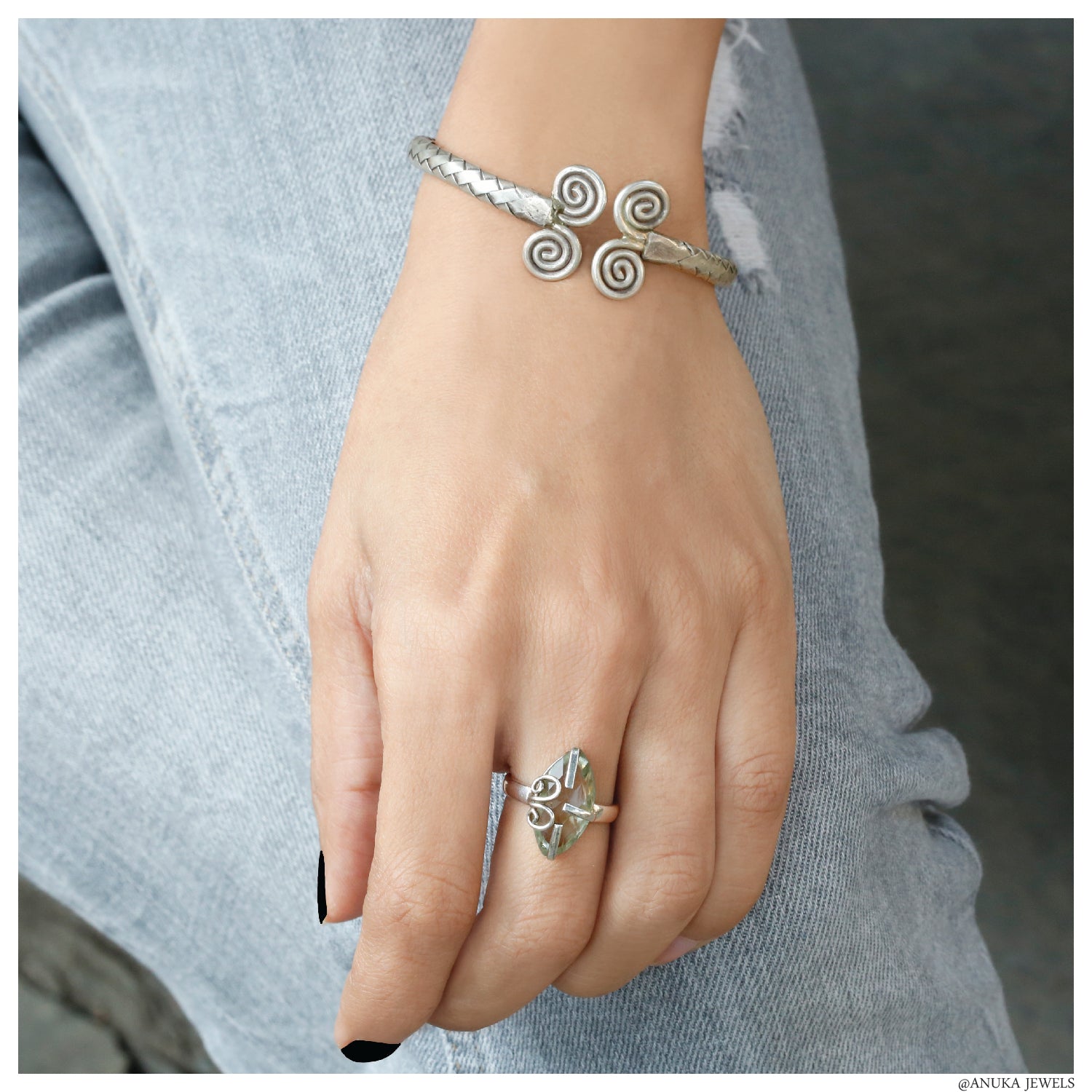 Green Amethyst Wander Ring